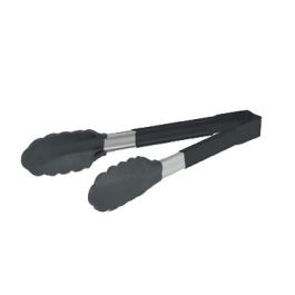 Tongs, 9½", Black, High Temp Nylon End